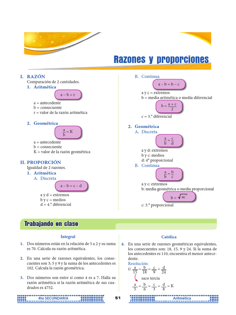 20 Razones y Proporciones | PDF | Proporción | Matemática Elemental