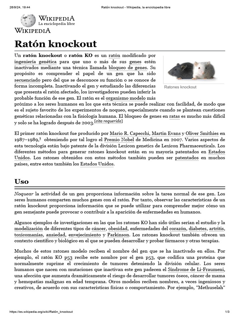 Ratón Knockout | PDF
