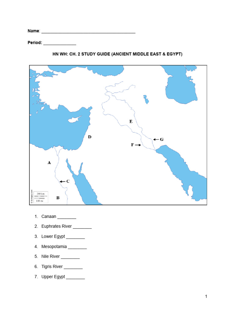 HN WH - Chapter 2 Test Study Guide (Ancient Middle East & Egypt) | PDF