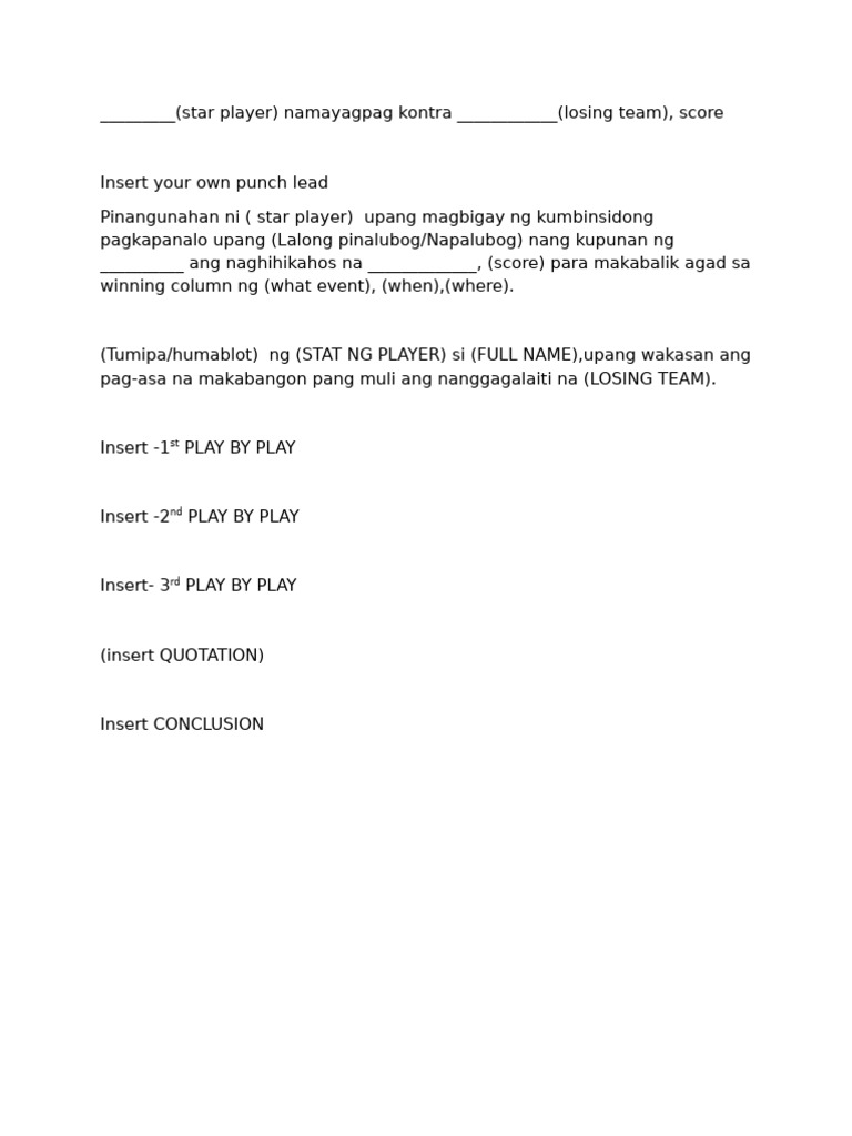Balitang Isports 1 | PDF