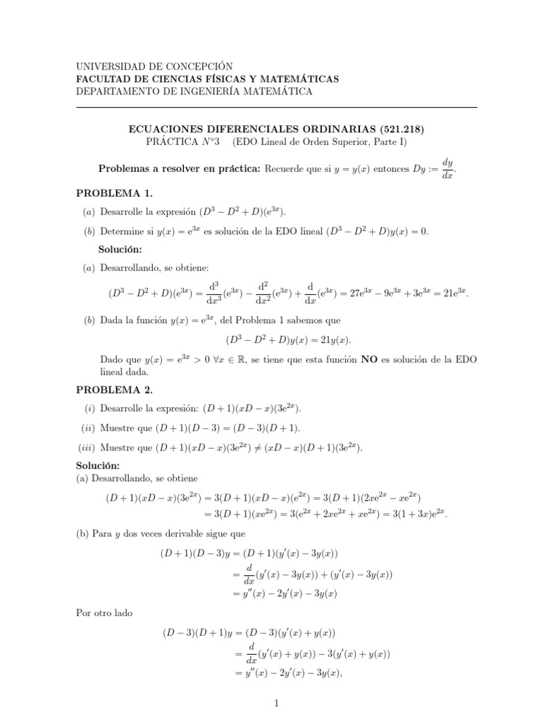 Ejercicios de EDO | PDF