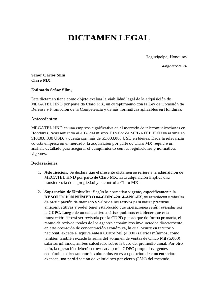 Dictamen Legal | PDF