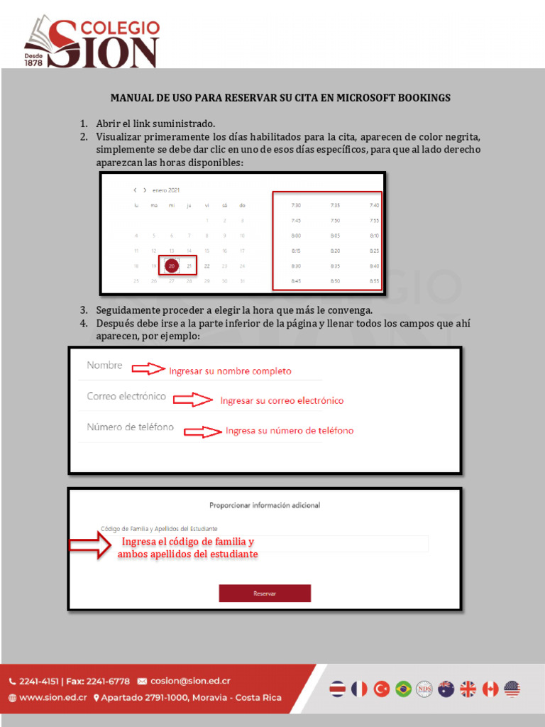 Manual de Uso para Reservar Cita Microsoft Bookings | PDF