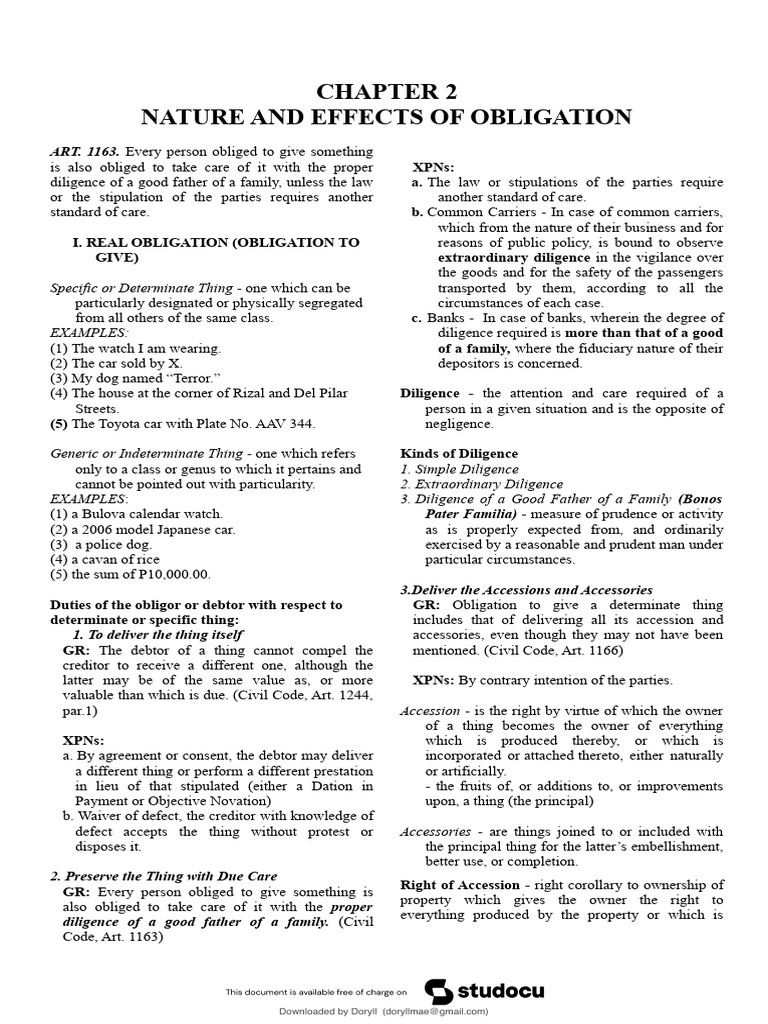 oblicon-chapter-2-nature-and-effects-of-obligation | PDF