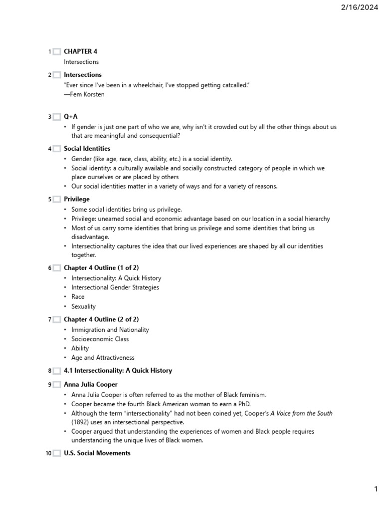 Chapter 4 Sex and Gender Notes | PDF