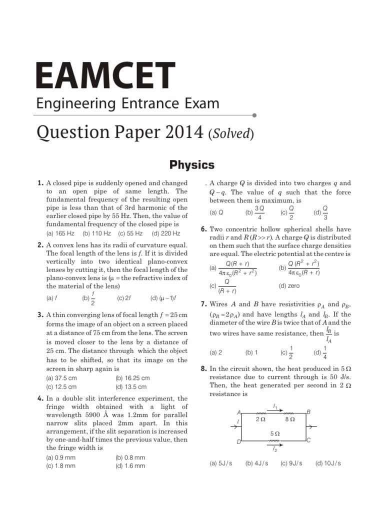 Eamcet 2014 | PDF