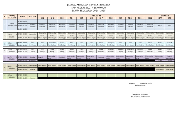 Jadwal PTS Ganjil 2024 | PDF
