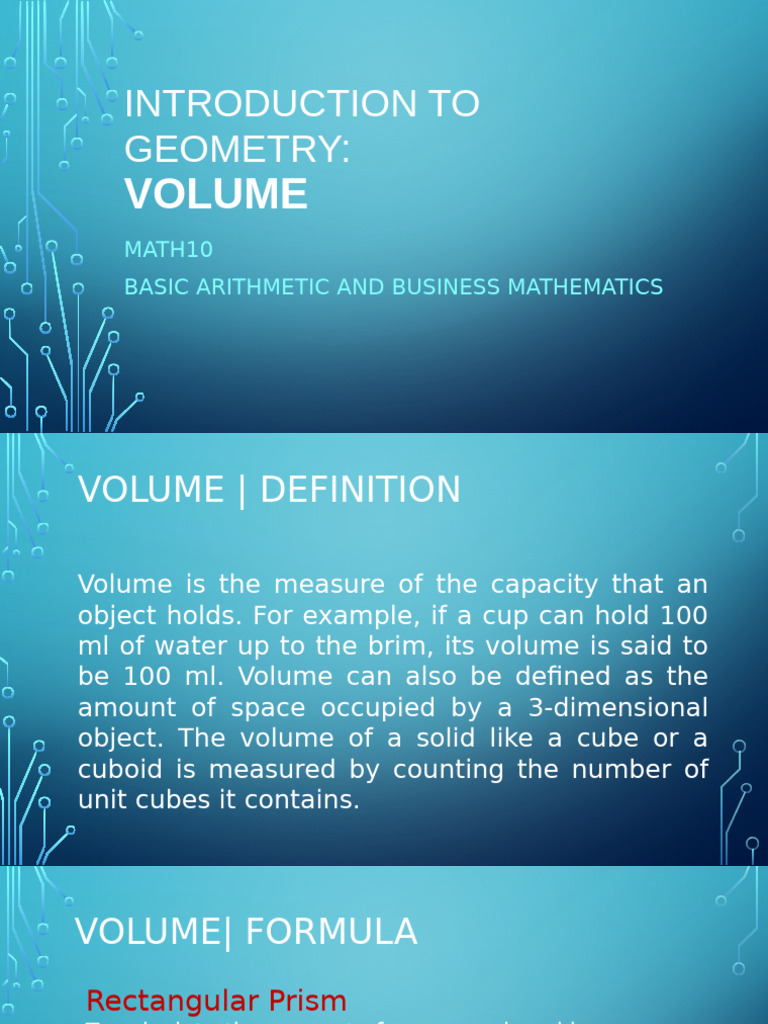 Lesson 5 Introduction to Geometry Volume | PDF