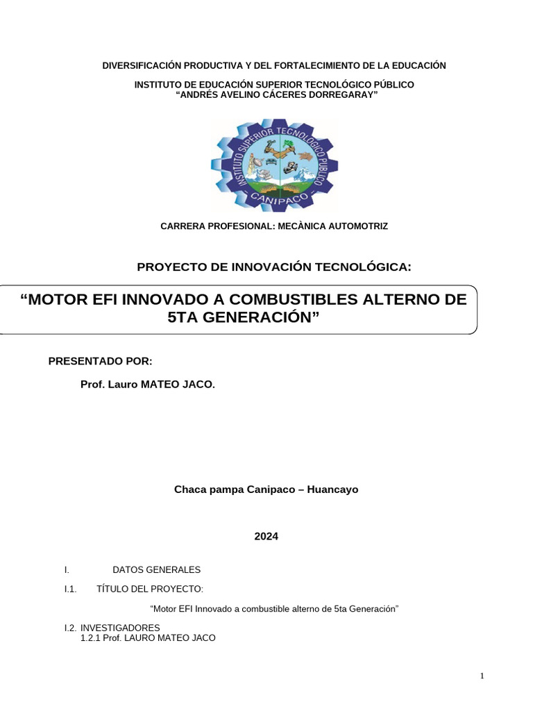 Proyecto de Investigacion Mateo Chacapampa | PDF