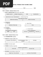 DepED PFT Score Card | PDF | Body Mass Index | Physical Exercise