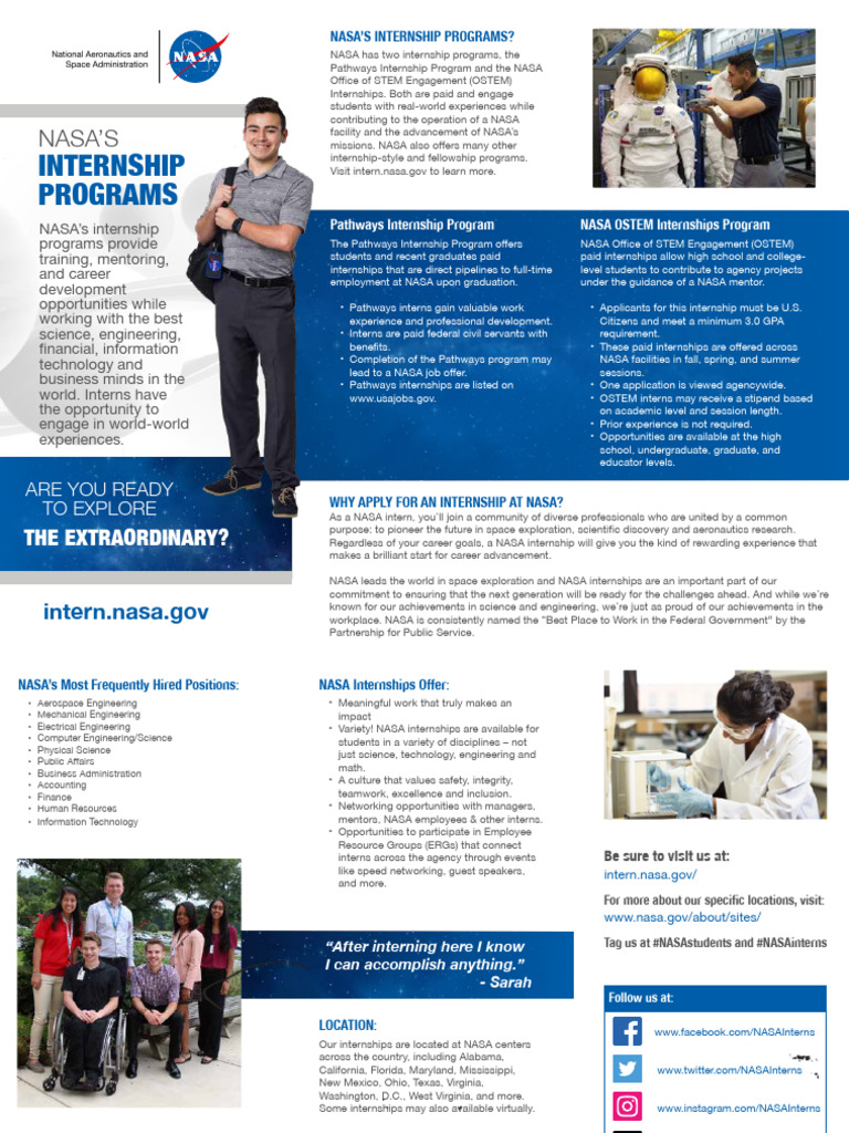 Nasa Internships e Brochure | PDF