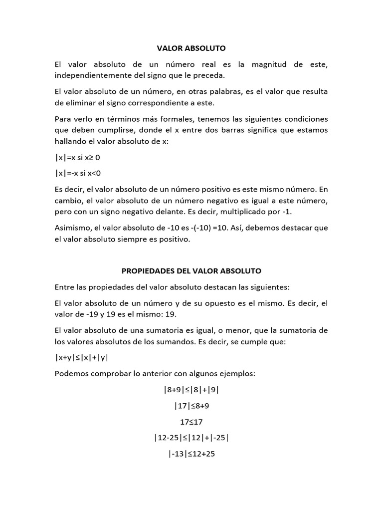 Valor Absoluto | PDF