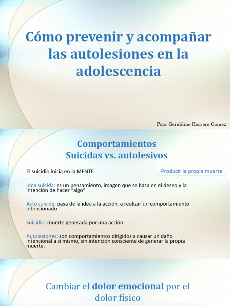 Cómo Prevenir y Acompañar Las Autolesiones en La | PDF