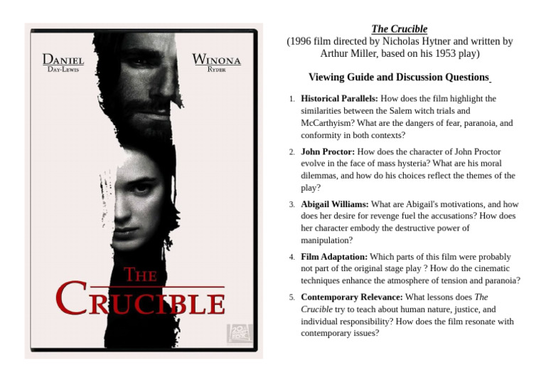 'The Crucible' - Viewing Guide | PDF