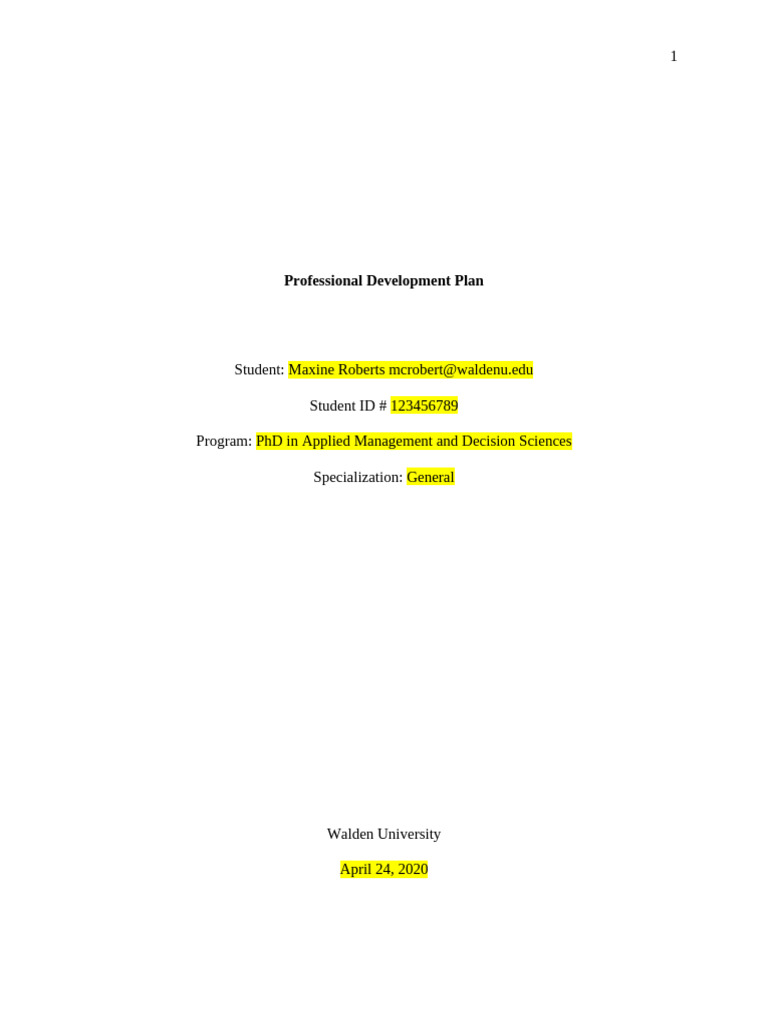 PDP Template Course-Based APA 7 | PDF