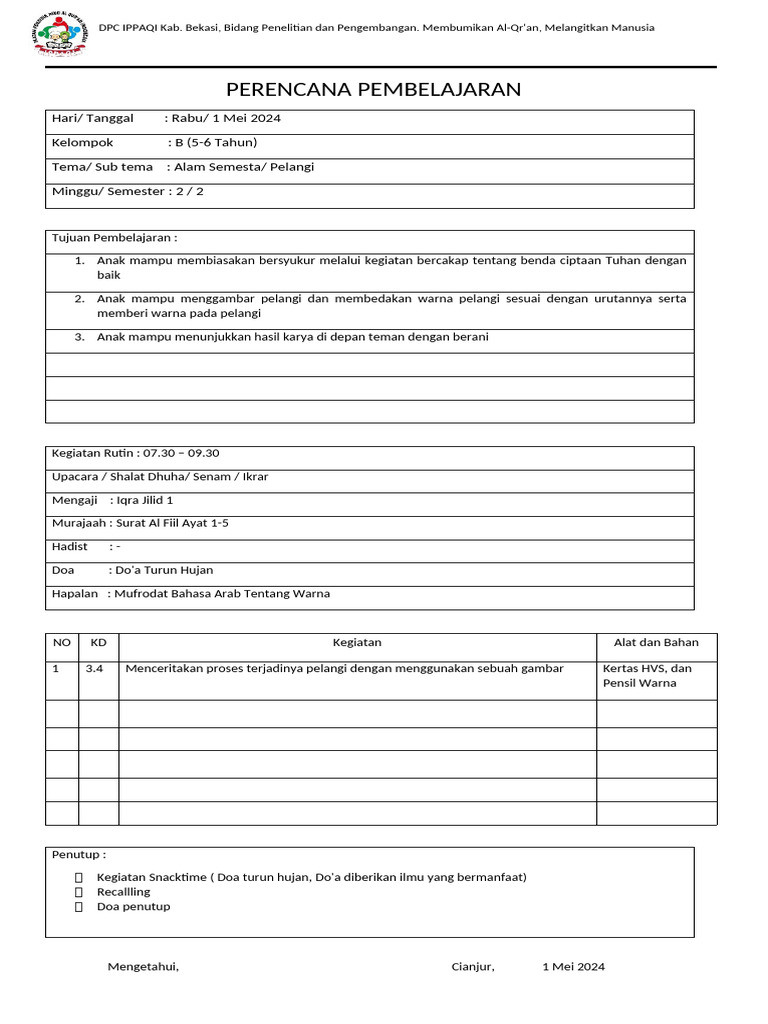Format RPP & RPPM Novi Sinta Dpac Kec. Pacet | PDF