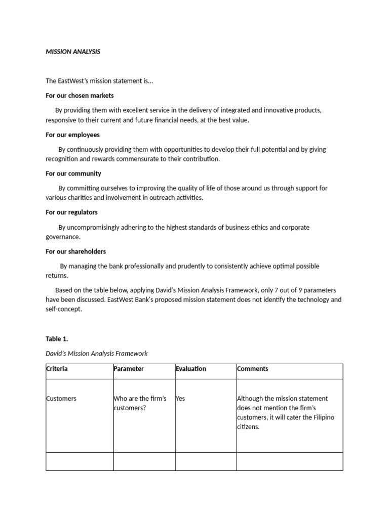 Mission Analysis | PDF
