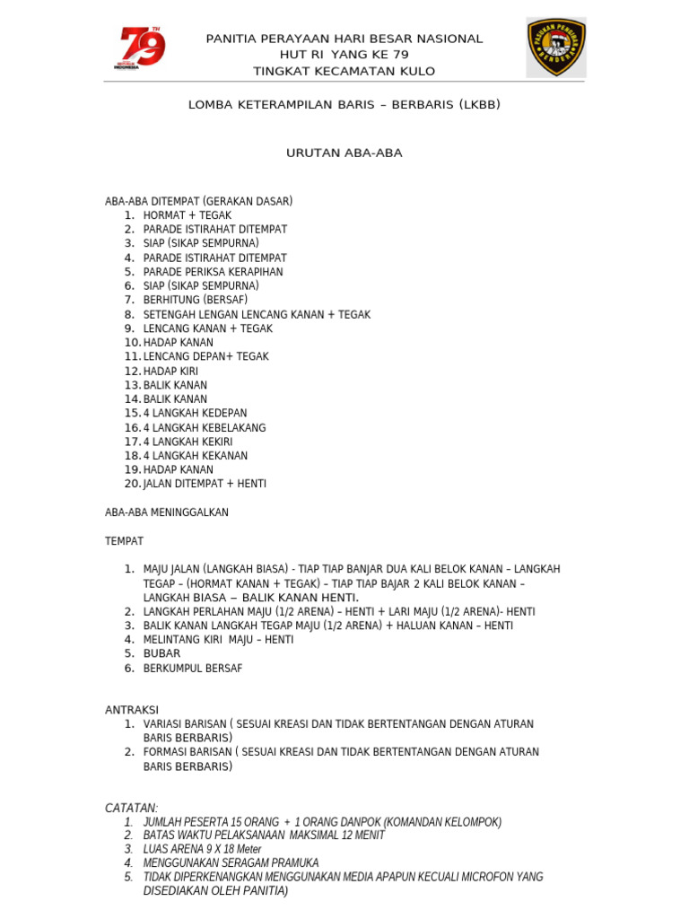 Urutan Aba-Aba Lomba LKBB Revisi | PDF