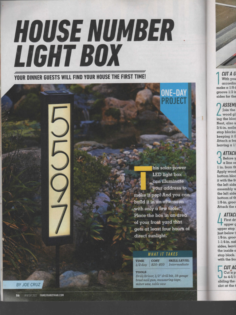 LED House Number Light Box | PDF