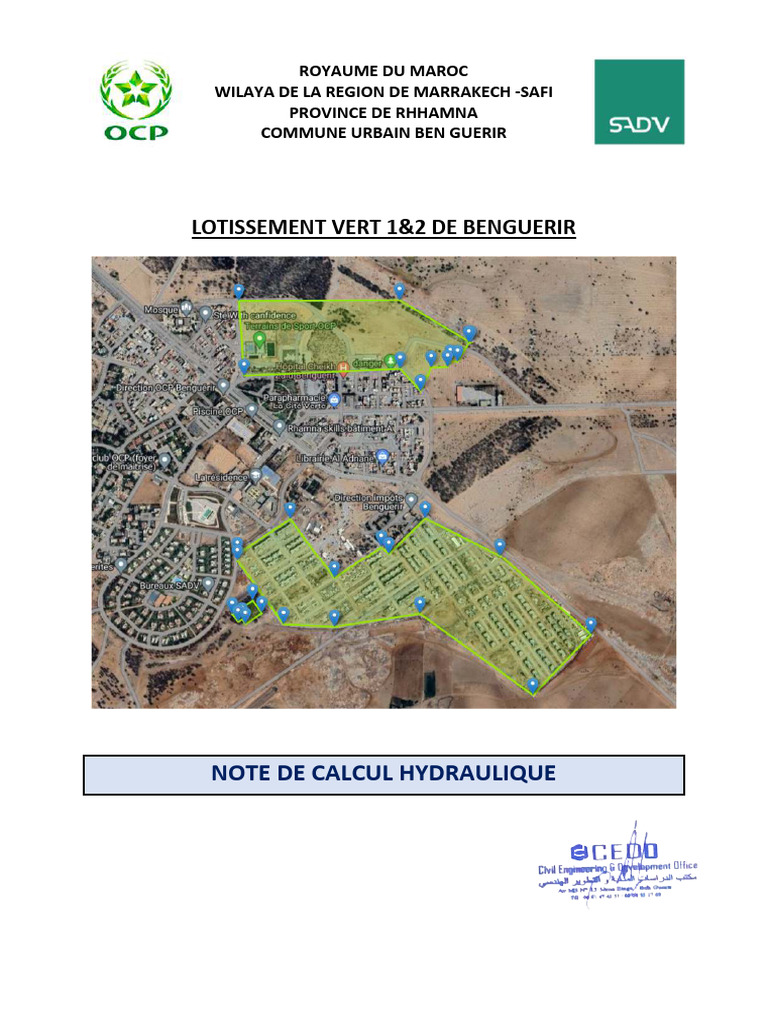 Note de Calcul Hydraulique Lots 1&2 Complete | PDF