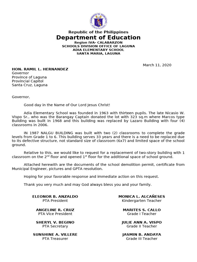 letter para sa governor | PDF
