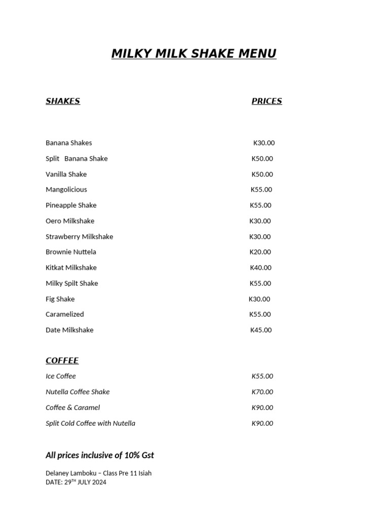 Delaney's Menu | PDF