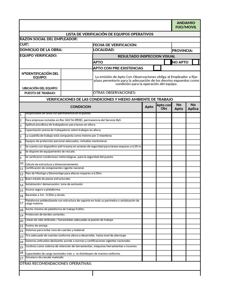 Andamios Res 61-23 | PDF