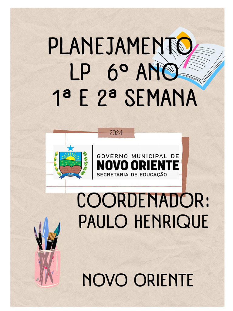 LP 6º Ano 1 e 2 Semanas | PDF