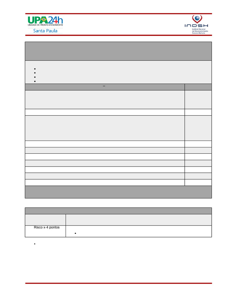 For - Upa.002 - Protocolo de Tev - Escore de Padua | PDF