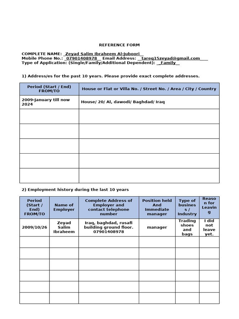 Reference Form-Outs | PDF