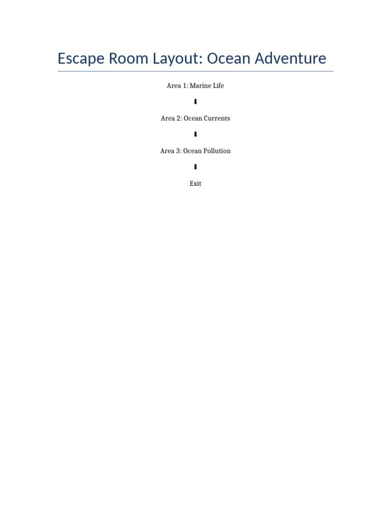 Visual Escape Room Layout Ocean Adventure Basic | PDF