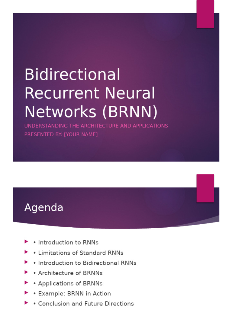 Bidirectional RNN Presentation | PDF