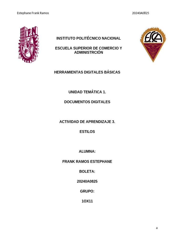 U1A3 Frankr Estephane | PDF