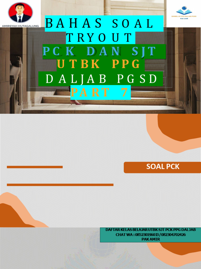 MODUL SOAL PCK Dan SJT UP PPG DALJAB PGSD - PART 7 PEMBAHASAN TRYOUT | PDF