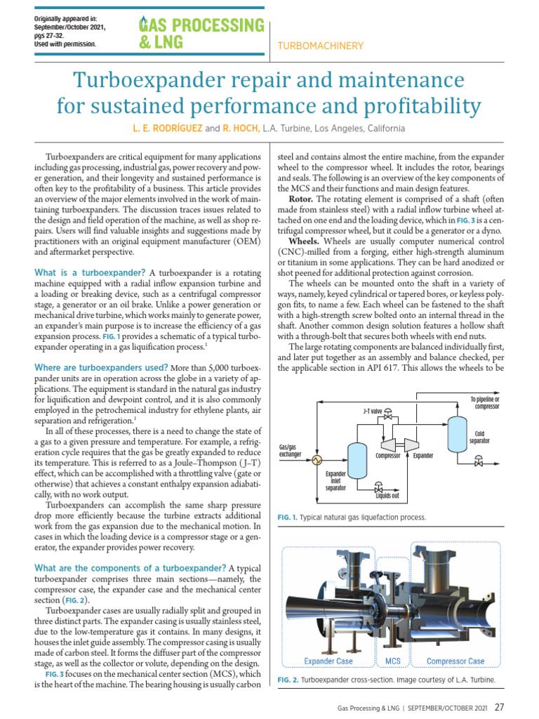 Turboexpander Maintenance Insights | PDF | Bearing (Mechanical) | Wear
