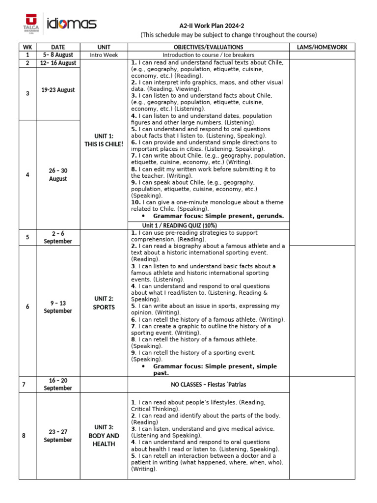 A2-II Work Plan 2024-2 | PDF