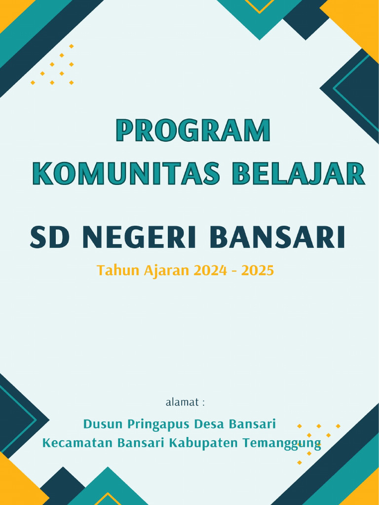 Program Komunitas Belajar | PDF