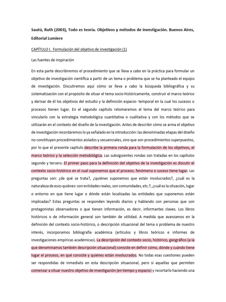 Sautu Ruth 2003 Todo Es Teoria. Objetivos y Metodos de Investigacion ...