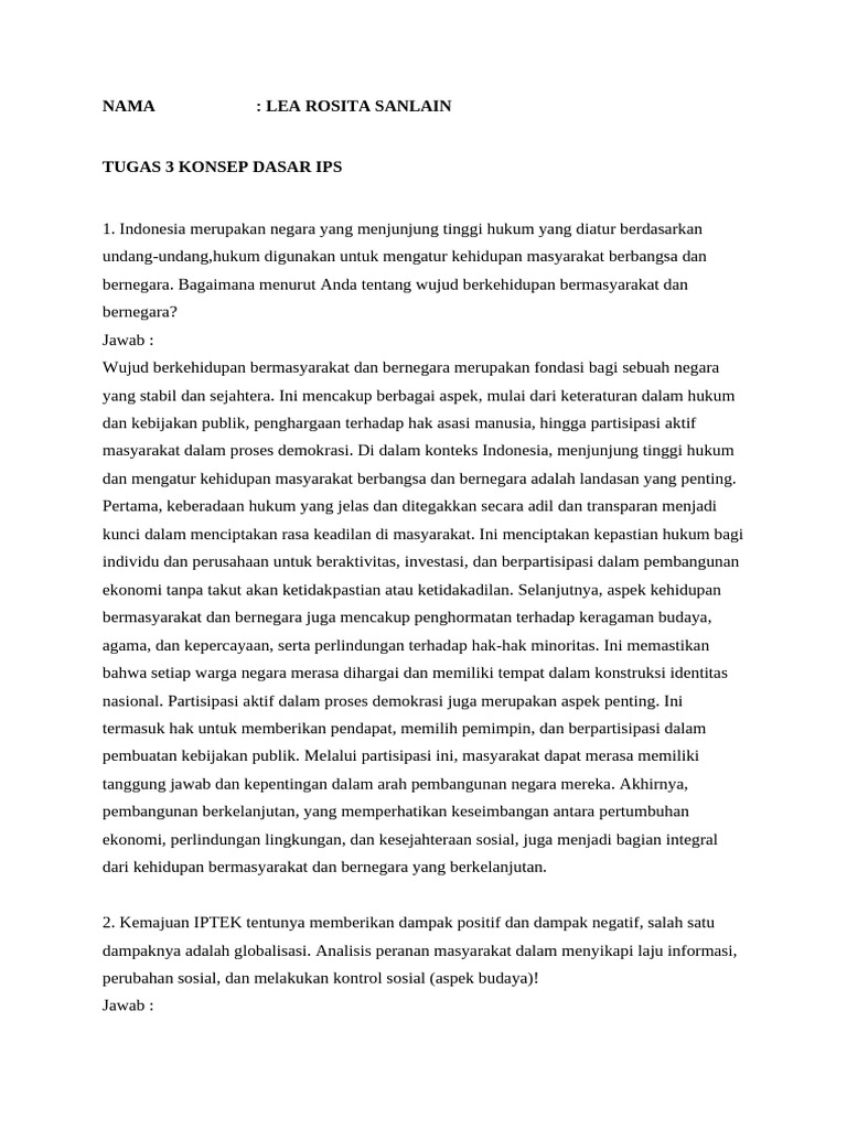 Tugas 3 Konsep Dasar Ips | PDF