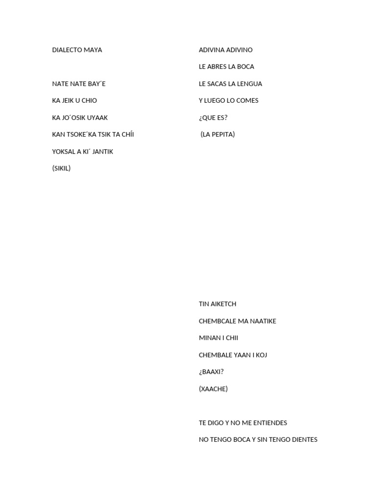 Dialecto Maya | PDF