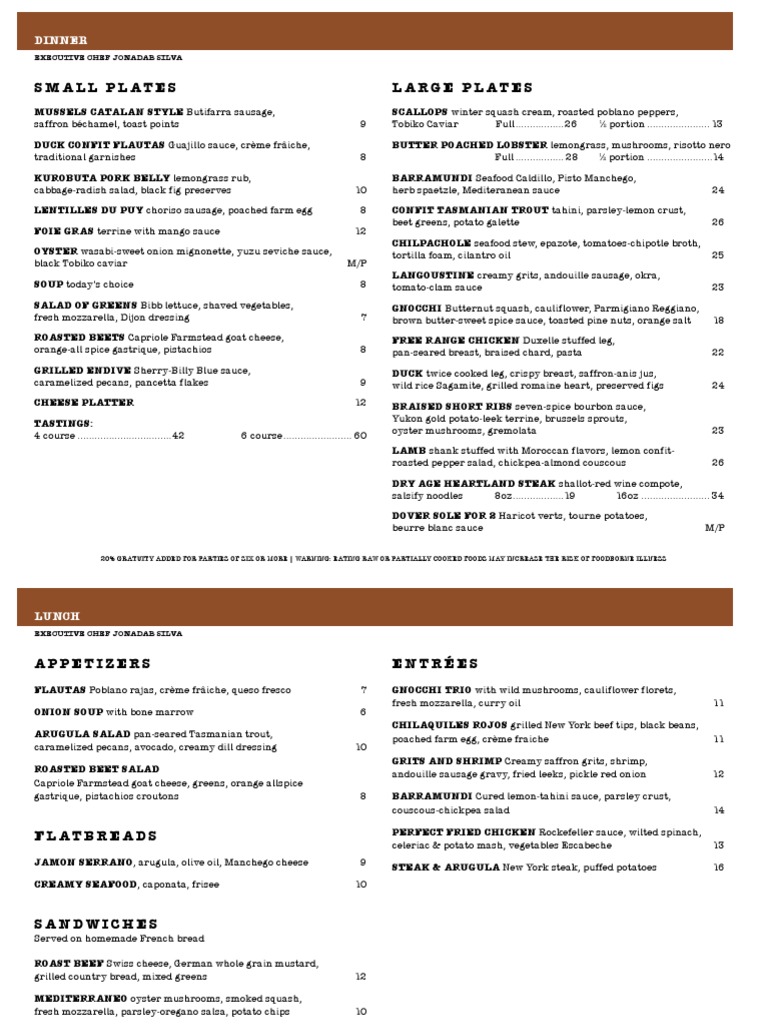 Small Plates Large Plates: Dinner | PDF | Salad | Sauce