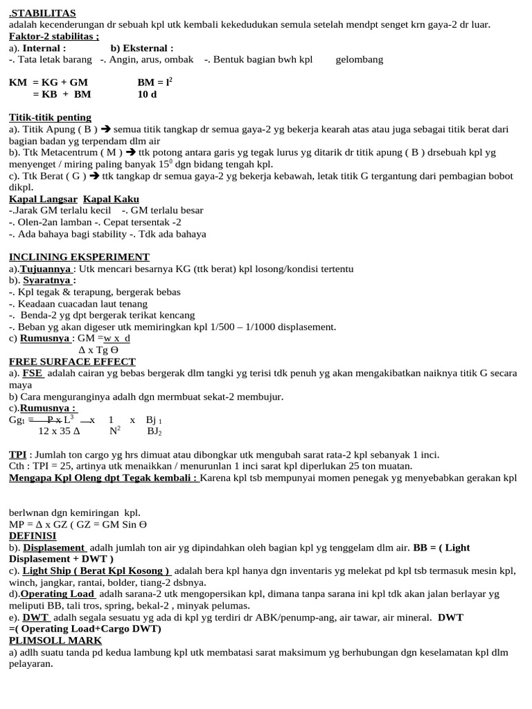 Stabilitas 1 | PDF