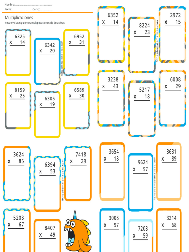 Ejercicios de Multiplicaciuón | PDF