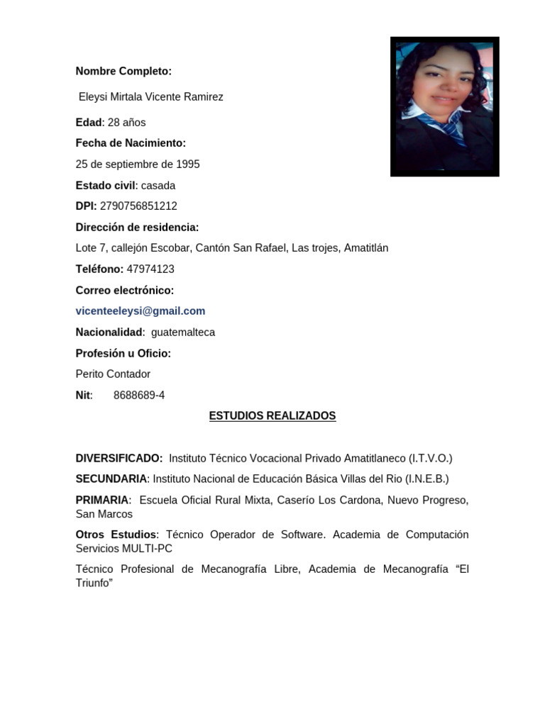 Curriculum Nuevo Seño Linda | PDF