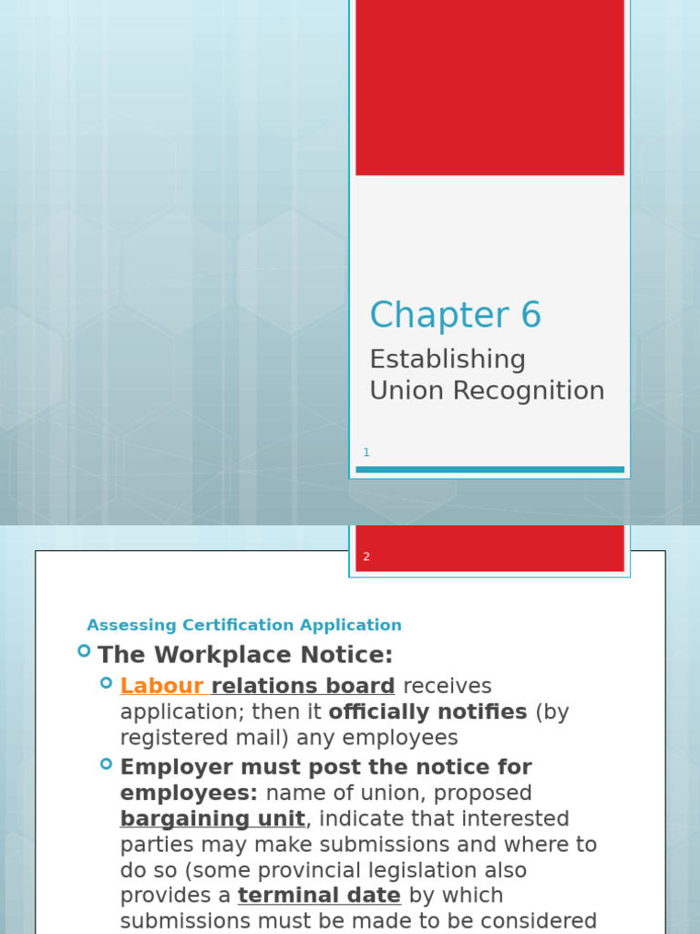 Week 5 - Establishing Union Recognition | PDF