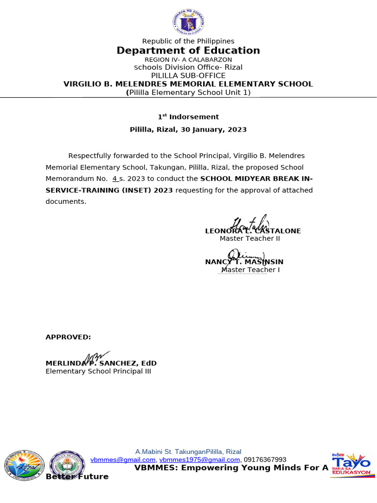 2023-MEMO No. 4-MIDYEAR BREAK INSET-2022-2023 | PDF
