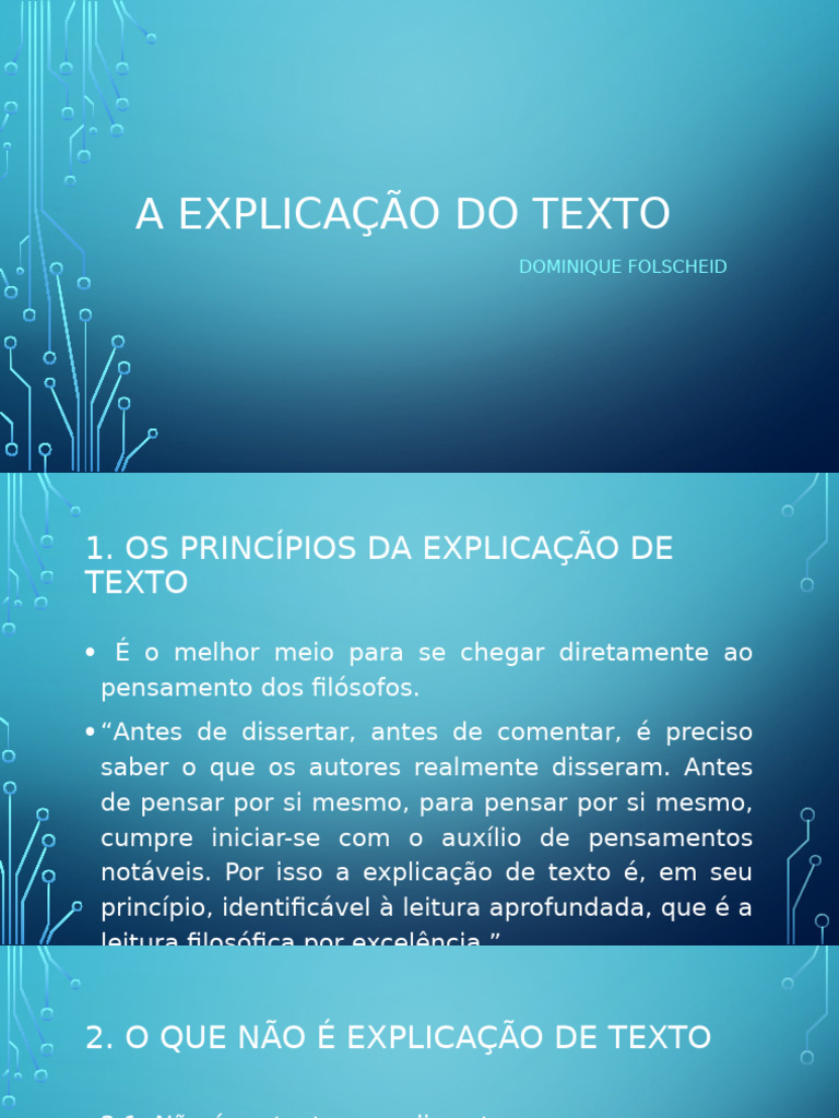 A Explicação Do Texto | PDF