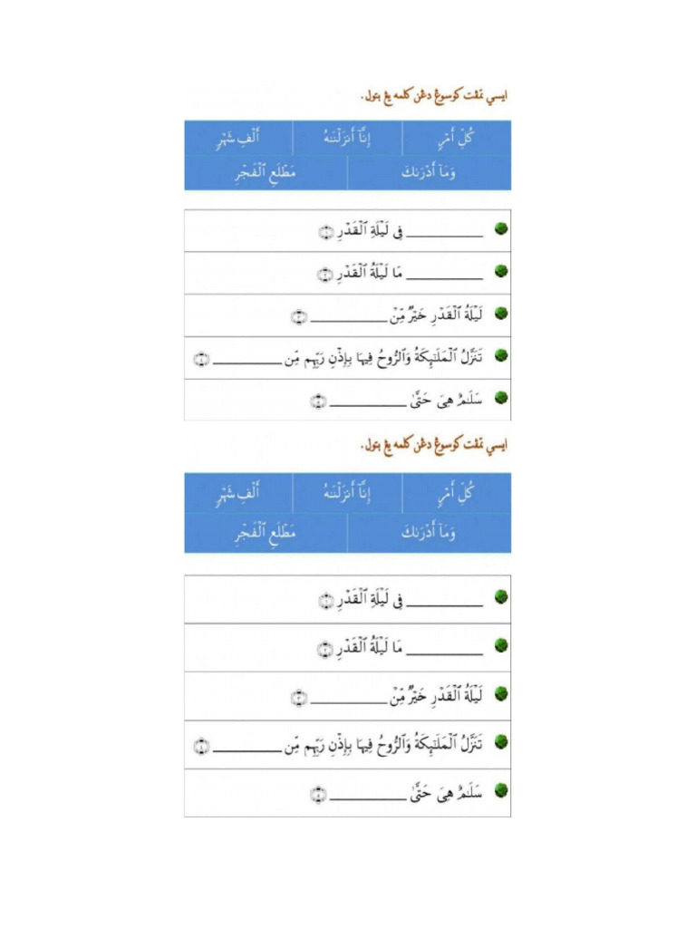 LATIHAN SURAH AL-QADR T5 | PDF