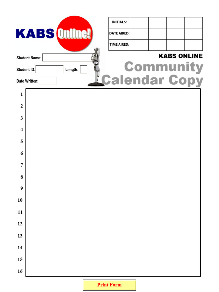 Community Calendar | PDF