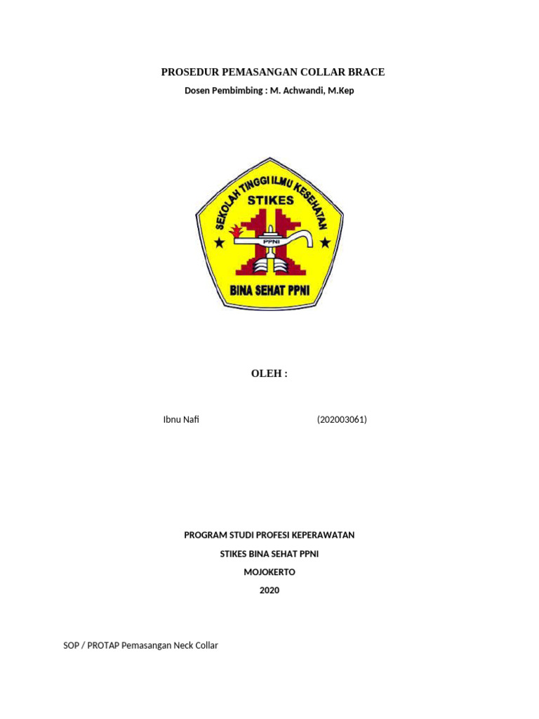 prosedur pemasangan COLLAR BRACE -WPS Office | PDF